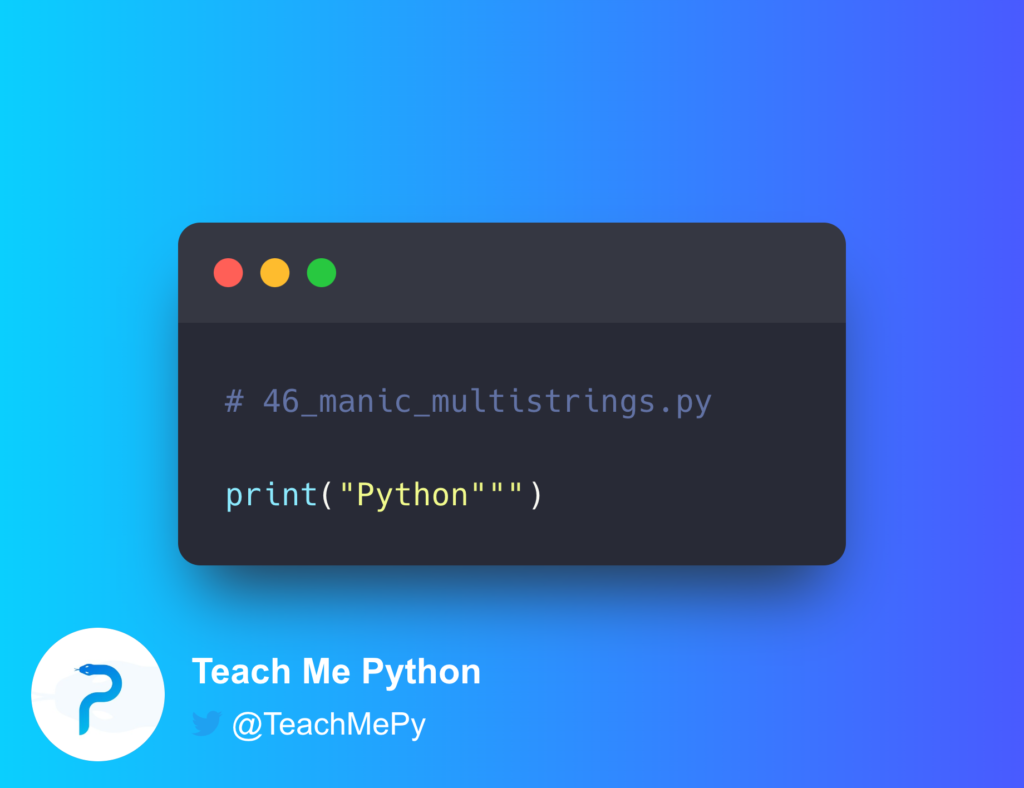 - Teach Me Python